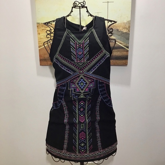 Flying Tomato | Dresses | Flying Tomato Black Sleeveless Boho Aztec ...
